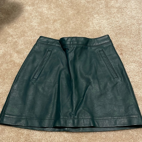 Forever 21 | Skirts | Forever 2 Faux Green Leather Mini Skirt | Poshmark